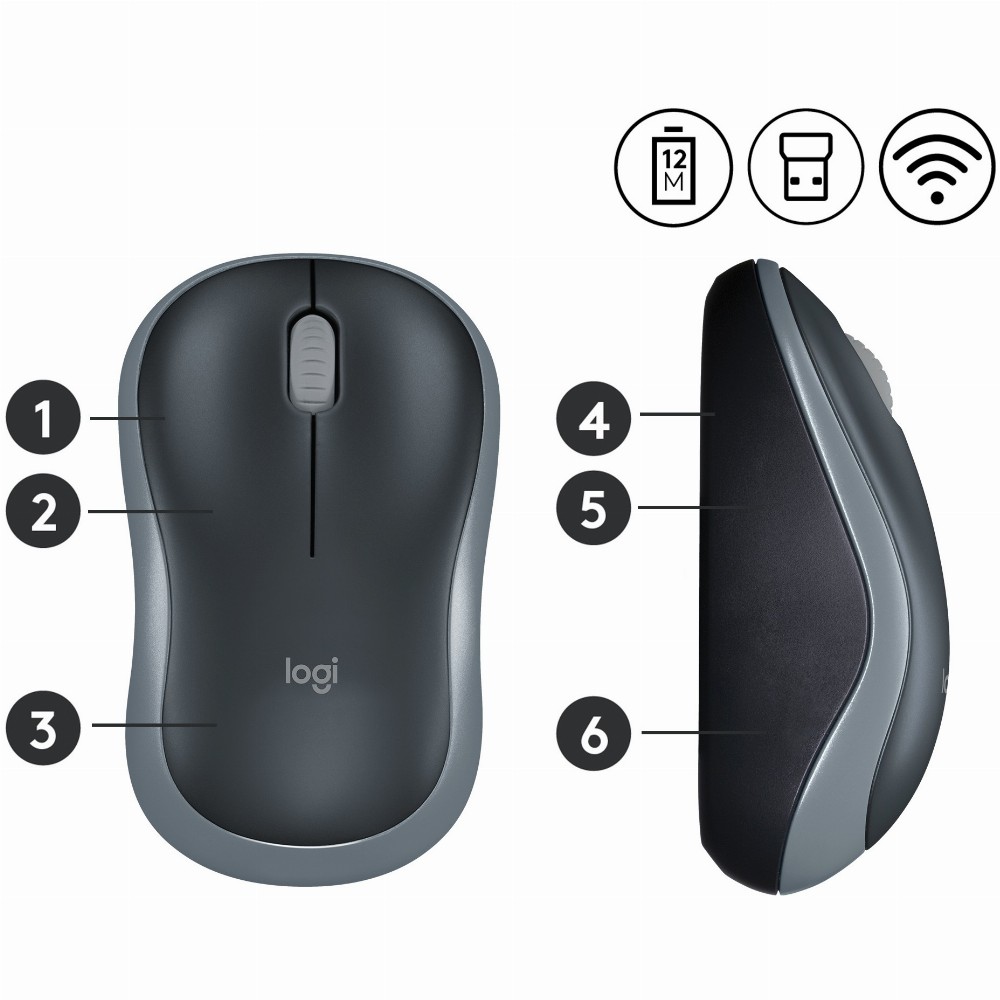Logitech M185 Wireless grey - kosatec.de